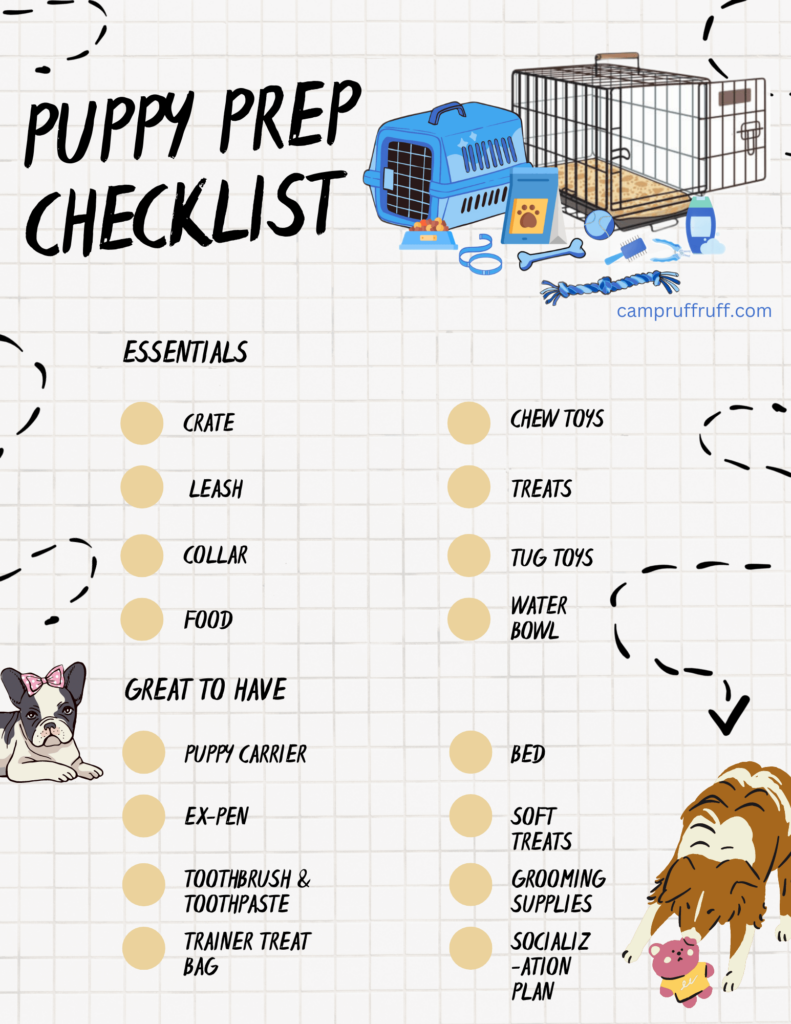 Puppy Prep Shopping List - Camp Ruff Ruff